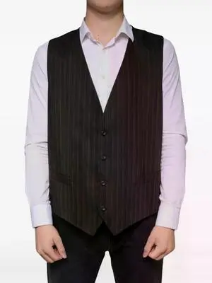 Dolce & Gabbana Pinstripe-print Waistcoat - Black