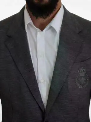 Dolce & Gabbana Embroidered-logo Wool Blazer