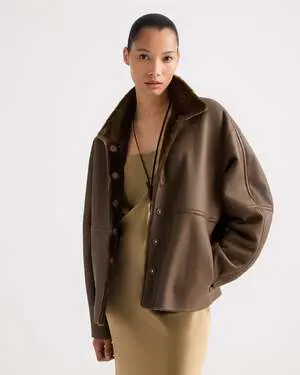 TWP Big Sky Jacket In Ironed Merino Shearling
