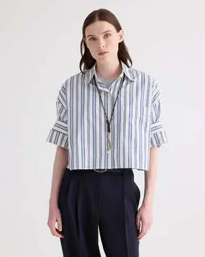 TWP Next Ex Shirt In Stripe On Superfine Poplin