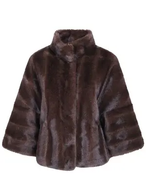 VALENTINI 1972 Cape Eco Fur Cape - Brown