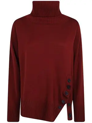 PIERANTONIOGASPARI Sweater High Neck Buttons "1v6808m. Qb3 V28 Sienna - Red