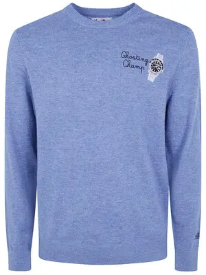 MC2 SAINT BARTH Crew Neck Sweater "heron Light Embry - Blue