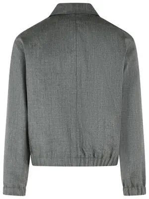 AMI Paris De Cœur' Padded Jacket In Carbon Grey Wool