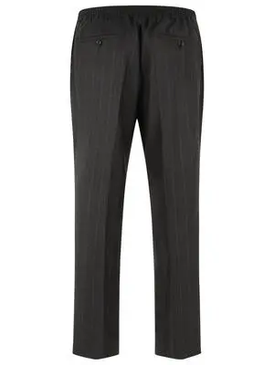 AMI Paris Striped Grey Wool Trousers