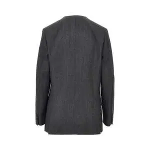 JIL SANDER Pinstriped Wool Tailored Jacket