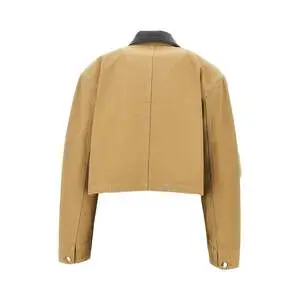 Balenciaga Canvas Cropped Workwear Jacket - Brown