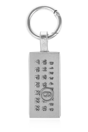 MAISON MARGIELA Logo Keyring - Silver