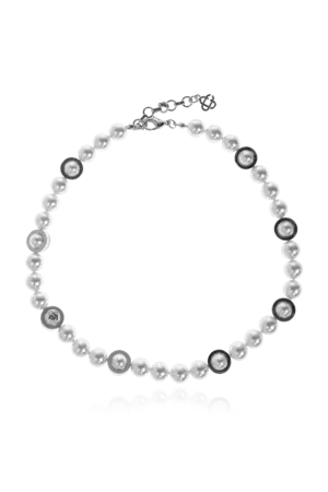 Casablanca Short Pearl Necklace - Silver