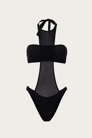 SAME Mesh Panel One Piece - Black