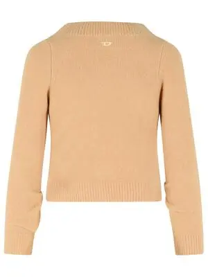 DIESEL® M-ava Cardigan In Beige Wool - Cream