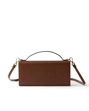 Prada Leather Wallet With Shoulder Strap