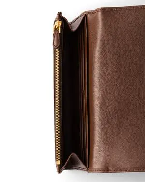 Prada Leather Wallet With Shoulder Strap