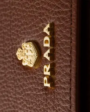 Prada Leather Wallet With Shoulder Strap