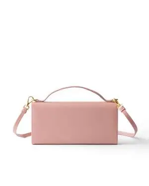Prada Saffiano Leather Wallet With Shoulder Strap