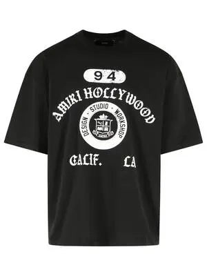 Amiri Collegiate T-shirt In Cotton - Black