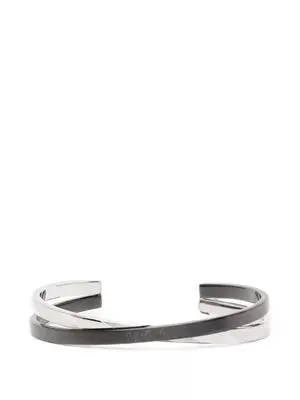 AGNES B. Couple Bangle Logo Bracelet - Silver
