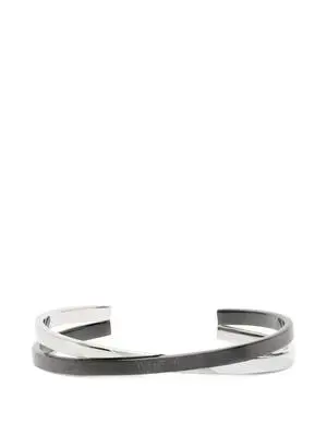 AGNES B. Couple Bangle Logo Bracelet - Silver