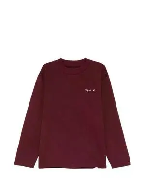 AGNES B. Logo-embroidered Long-sleeve T-shirt
