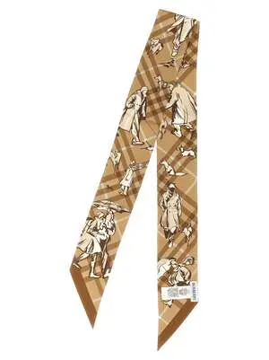Burberry Check Mates' Thin Scarf - Cream