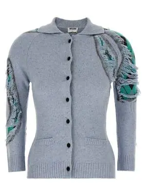 Moschino Distressed Argyle' Cardigan - Blue