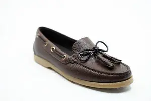REBECCA ALLEN The Captain Boat Leather Loafer Brown