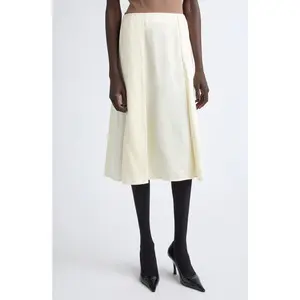 JIL SANDER Pleated A-line Skirt - Cornsilk