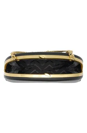 OLGA BERG Celeste Curved Faux Leather Clutch - Black