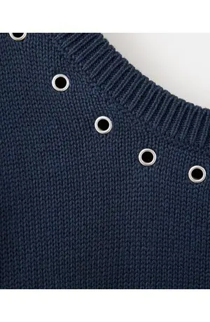 Mango Asymmetrical Off The Shoulder Cotton Sweater