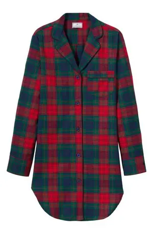 PETITE PLUME Plaid Brushed Cotton Twill Nightshirt