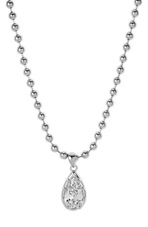 Lili Claspe Large Cleo Pear Pendant Necklace - Silver