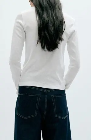 Mango Fitted Cotton T-shirt - White