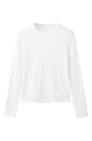 Mango Fitted Cotton T-shirt - White