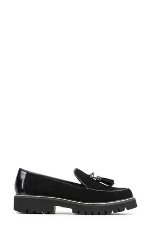 DONALD PLINER Hadi Tassel Leather Loafer - Black