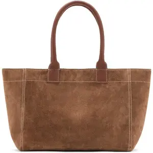 Mango Suede Leather Tote - Sand