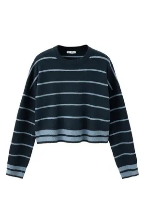 Mango Striped Crewneck Sweater