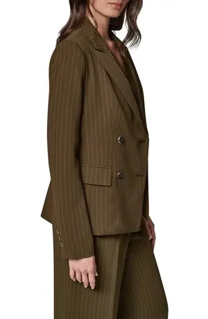 Donna Karan New York Pinstripe Double Breasted Blazer