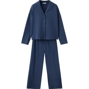 Mango Cotton Pajamas Set - Navy