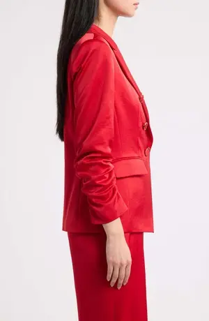 TAHARI ASL Satin Faux Double Breasted Blazer