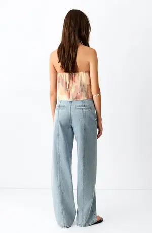 Mango Front Seam Wide Leg Jeans