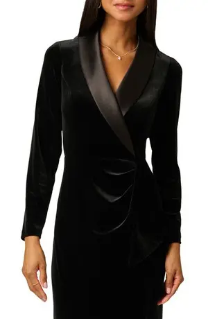 Adrianna Papell Velvet Tuxedo Gown