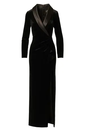 Adrianna Papell Velvet Tuxedo Gown