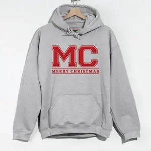 SIMPLY SAGE MARKET Merry Christmas Initials Hoodie - Graphite