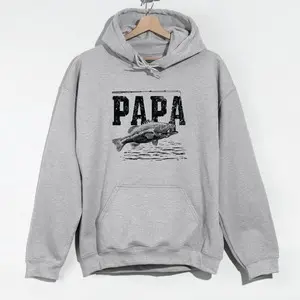 SIMPLY SAGE MARKET Papa Fishing Distressed Hoodie - Graphite
