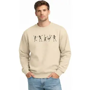 SIMPLY SAGE MARKET Dancing Skeleton Sweatshirt - Dust