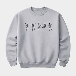 SIMPLY SAGE MARKET Dancing Skeleton Sweatshirt - Graphite