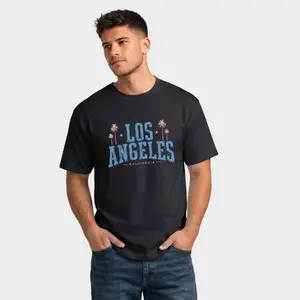 SIMPLY SAGE MARKET Los Angeles California Garment Dyed T-shirt - Black