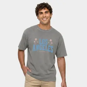SIMPLY SAGE MARKET Los Angeles California Garment Dyed T-shirt - Grey
