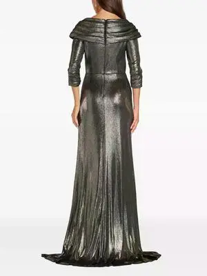 Tadashi Shoji Ruffled Metallic-effect Dress