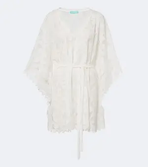 Melissa Odabash Petra Floral Sheer Lace Kaftan